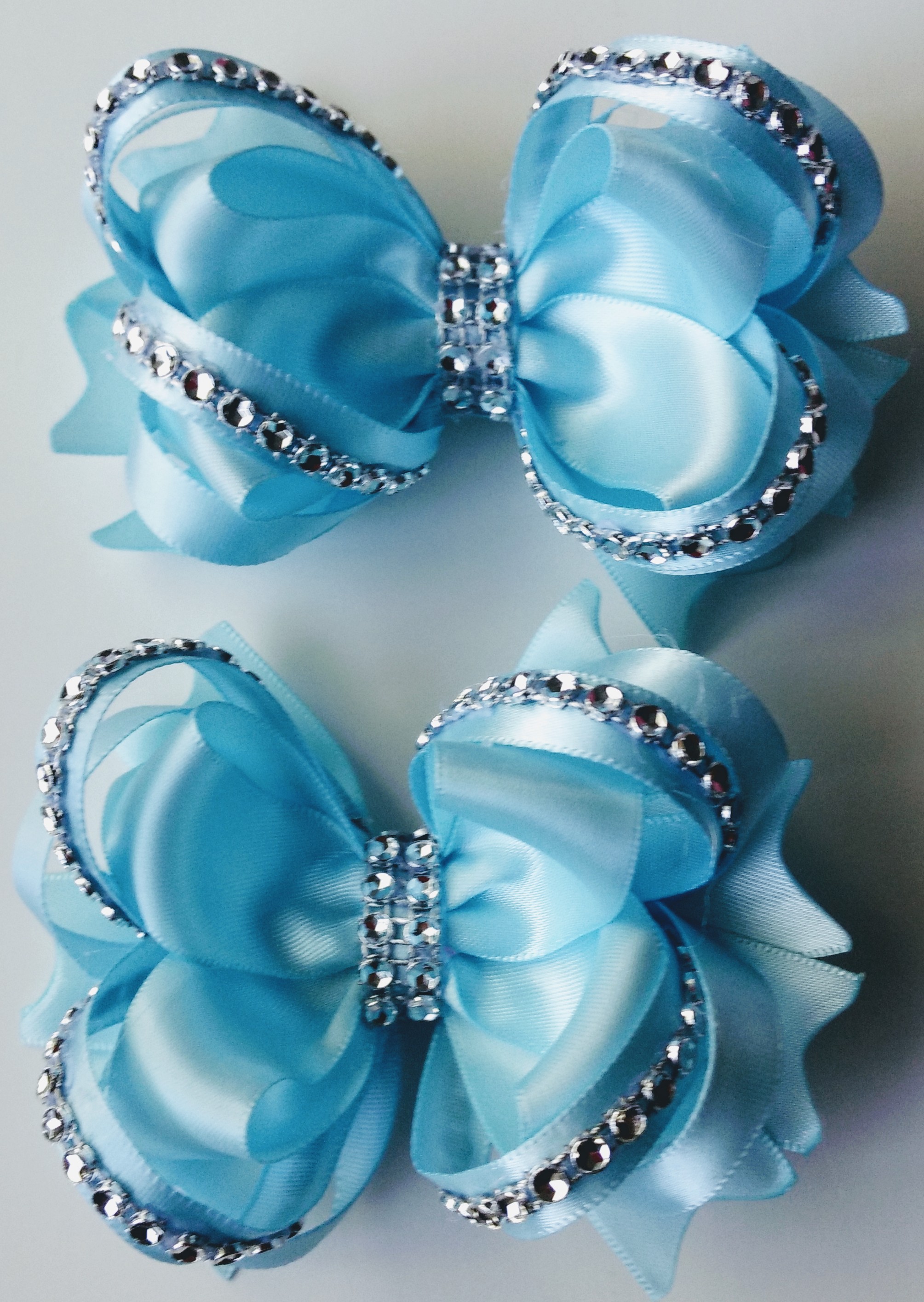 light blue bedazzle bows