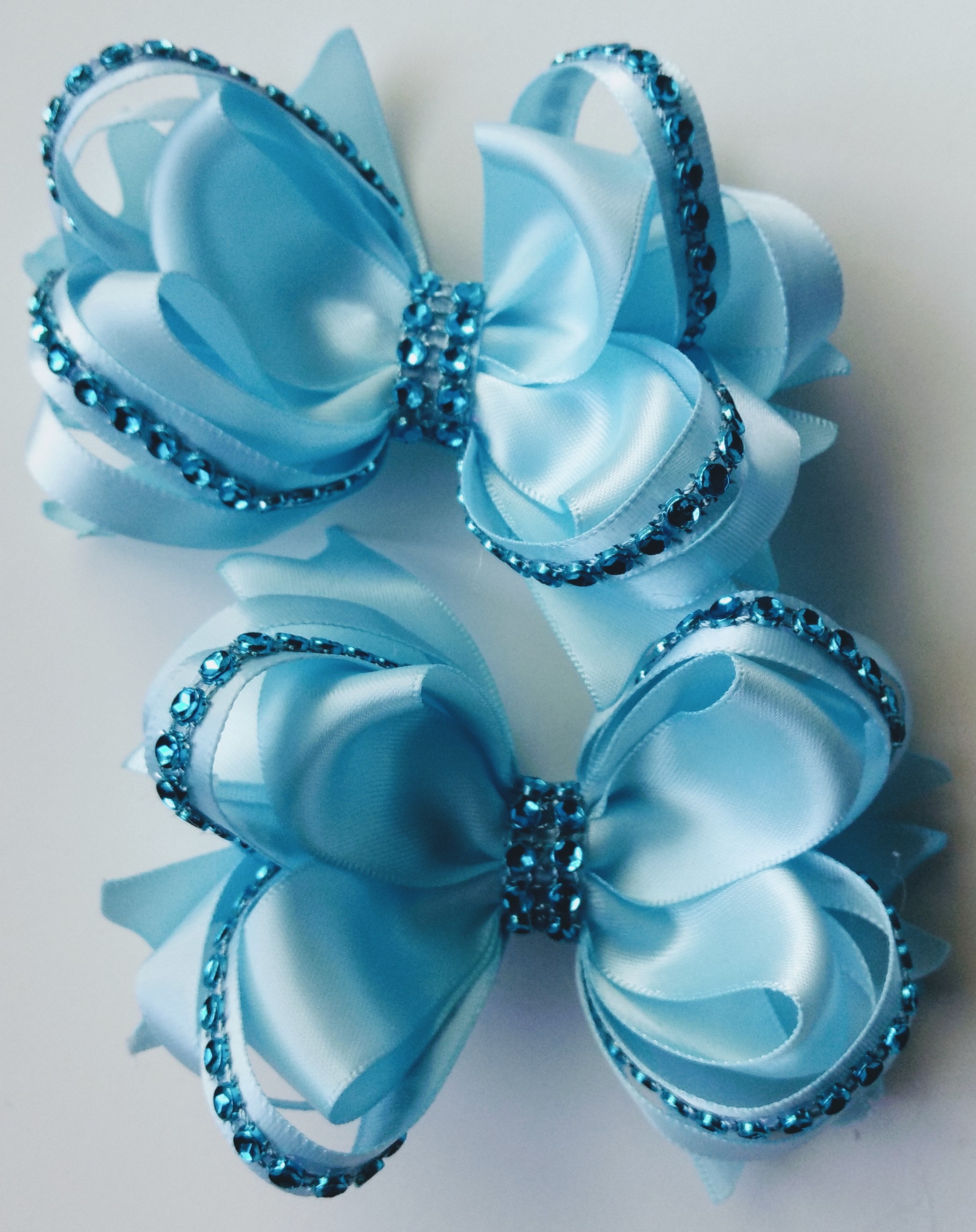 Light blue bedazzle bow